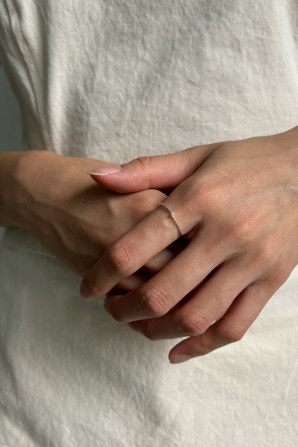 925 Mid Band Mini Stone Ring, Silver – MODU Atelier